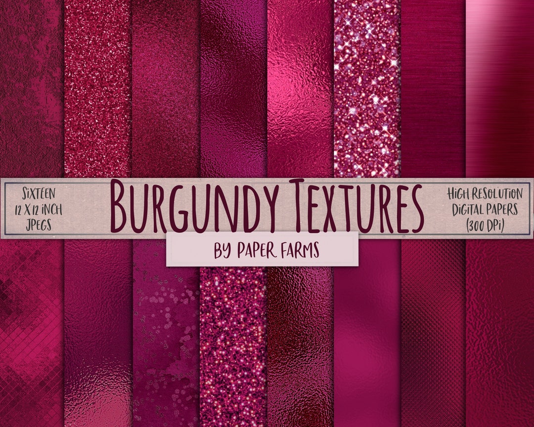 Burgundy Foil, Burgundy Glitter, Digital Paper, Scrapbook Paper ...