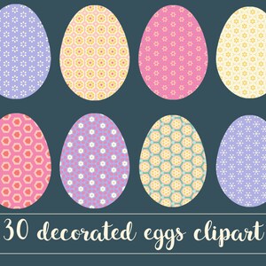 Easter Egg Clipart, Decorated Easter Eggs, Patterned Easter Eggs ...
