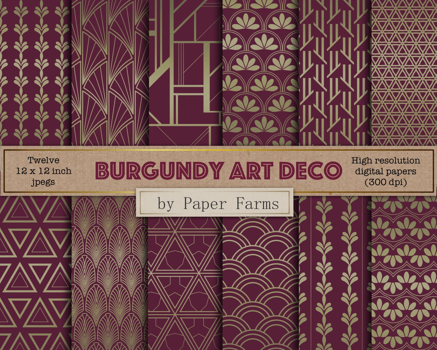 Art Deco digital paper Art Deco scrapbook paper Art Deco | Etsy