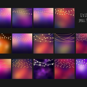 String Lights Digital Paper, String Lights, Light Strings, Fairy Light ...