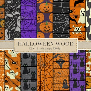Halloween Wood, Rustic Halloween, Digital Paper, Backgrounds, Patterns ...