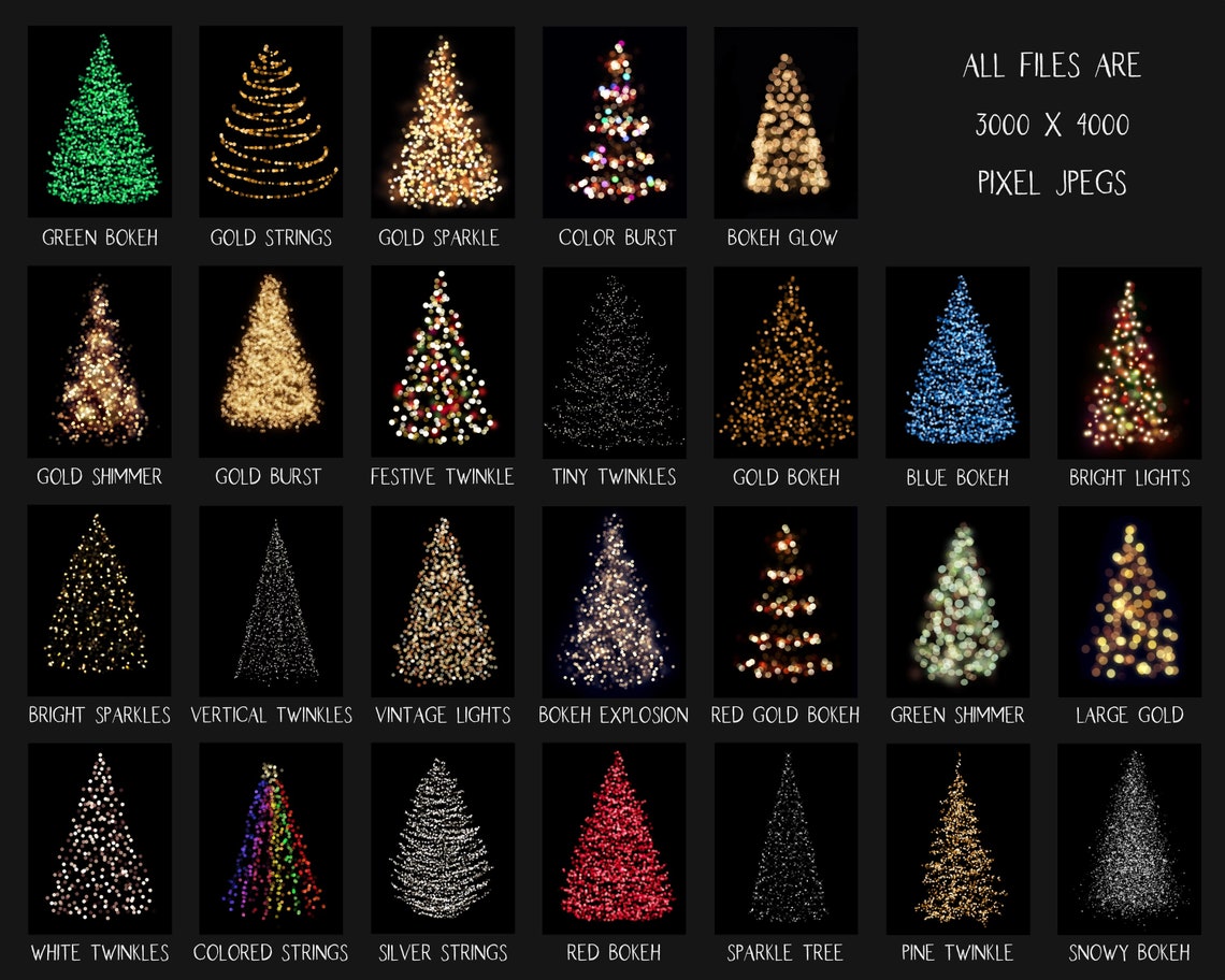 Christmas Tree Bokeh Overlay Overlays Christmas Light - Etsy