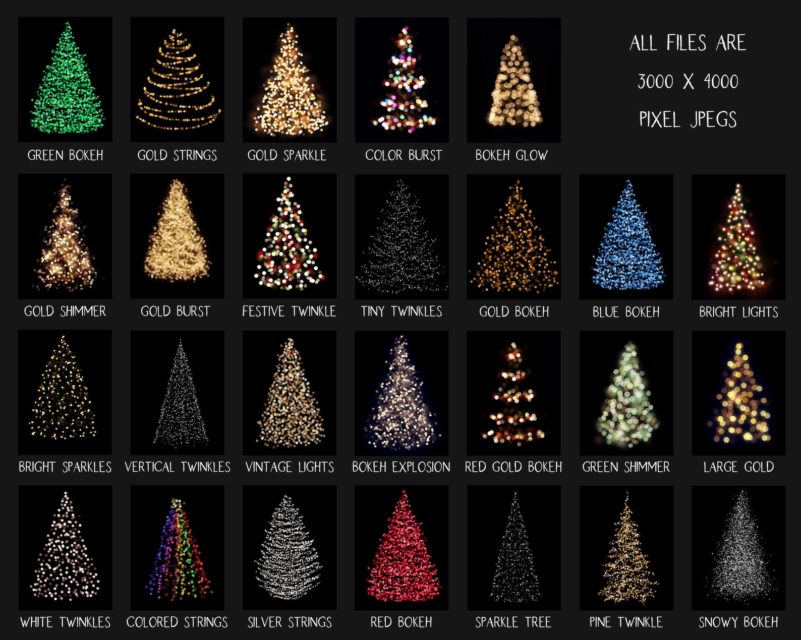 Christmas Tree Bokeh Overlay Overlays Christmas Light | Etsy