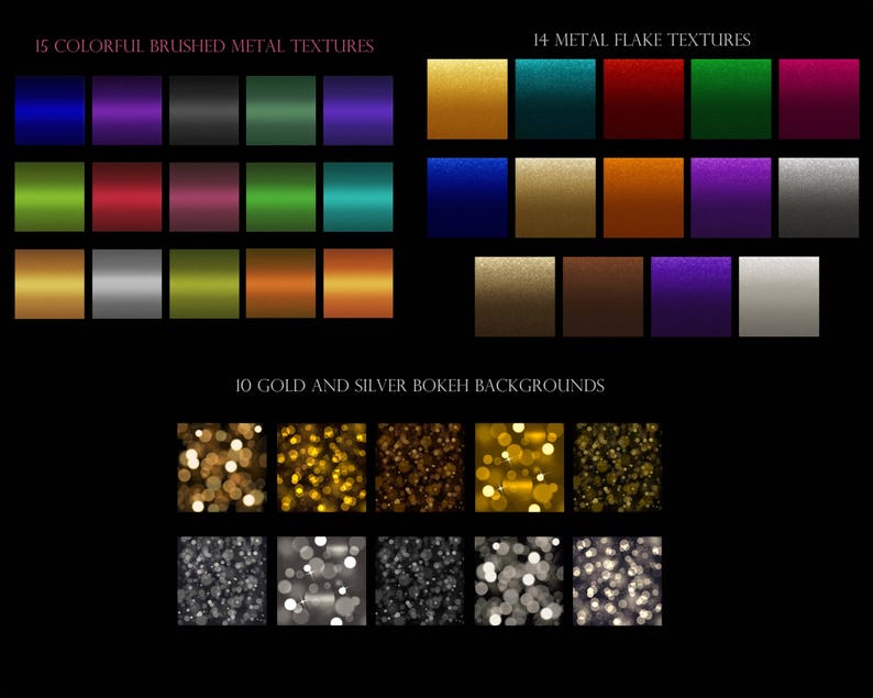 Metallic textures bundle metallic backgrounds discount pack | Etsy