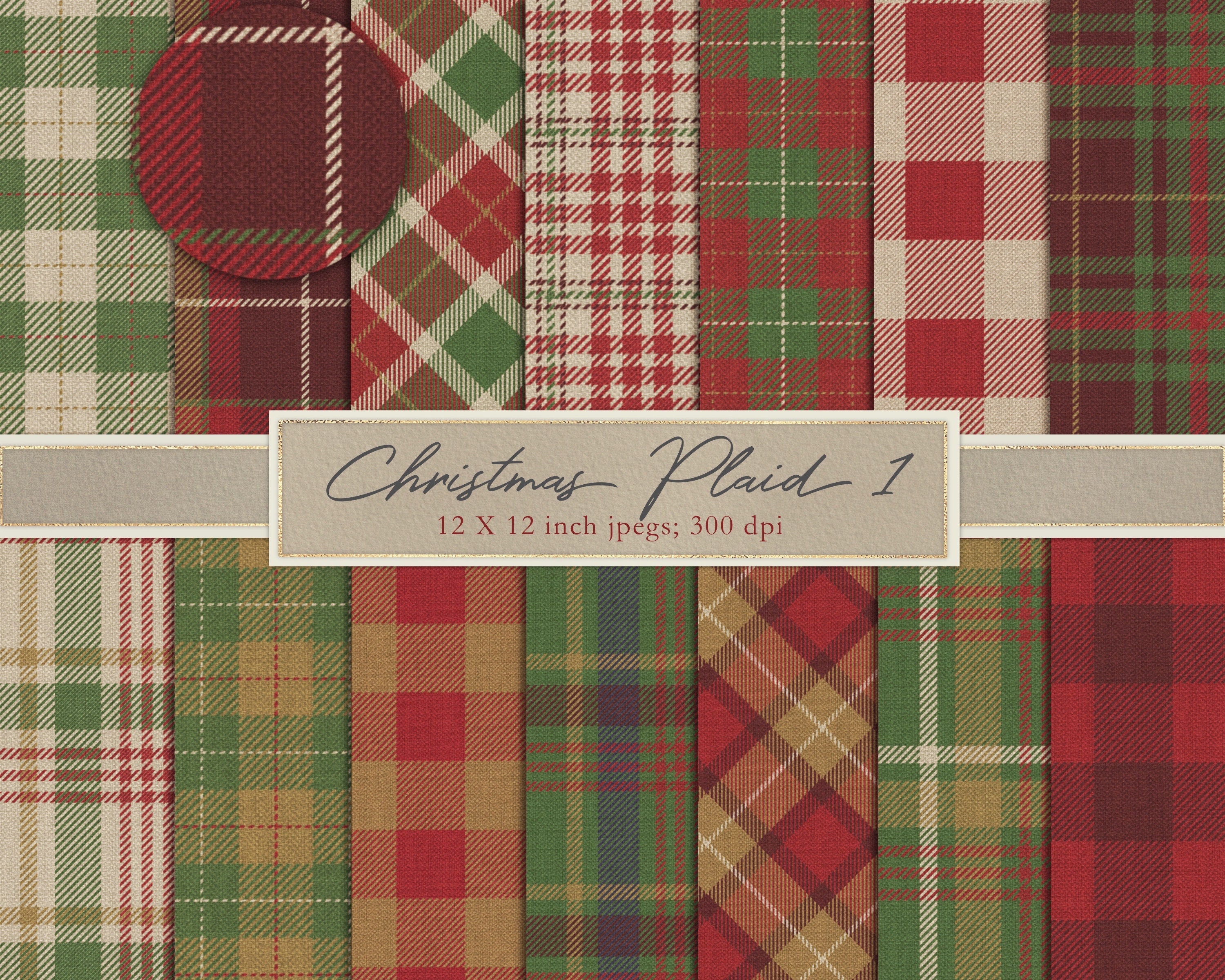 Christmas Plaid Christmas Tartan Digital Paper Realistic - Etsy