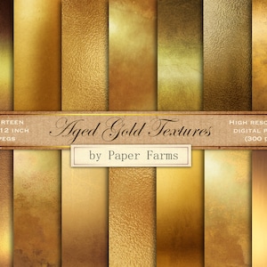 Vintage Gold, Distressed Gold, Aged Gold, Digital Paper, Scrapbook ...