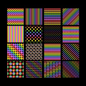 Rainbow Digital Paper, Black and Rainbow, Scrapbook Paper, Rainbow ...