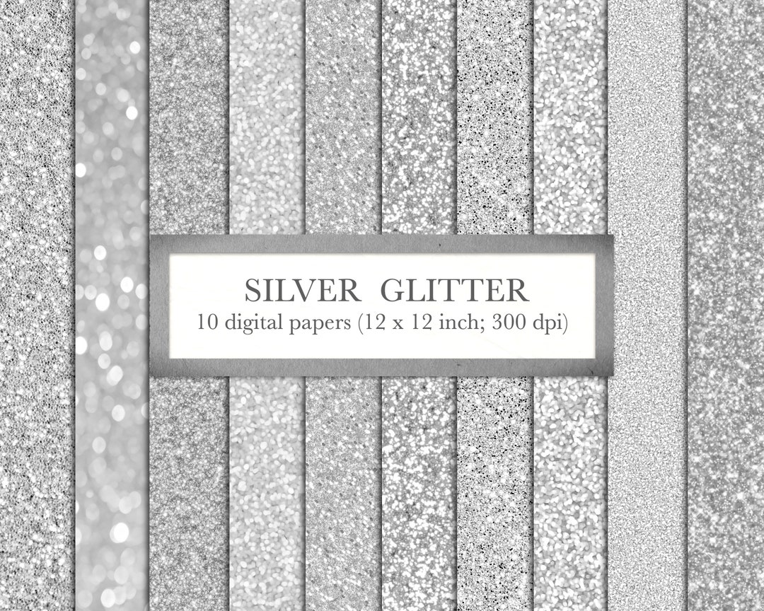 Silver Glitter, Digital Paper, Scrapbook Paper, Textures, Backgrounds ...