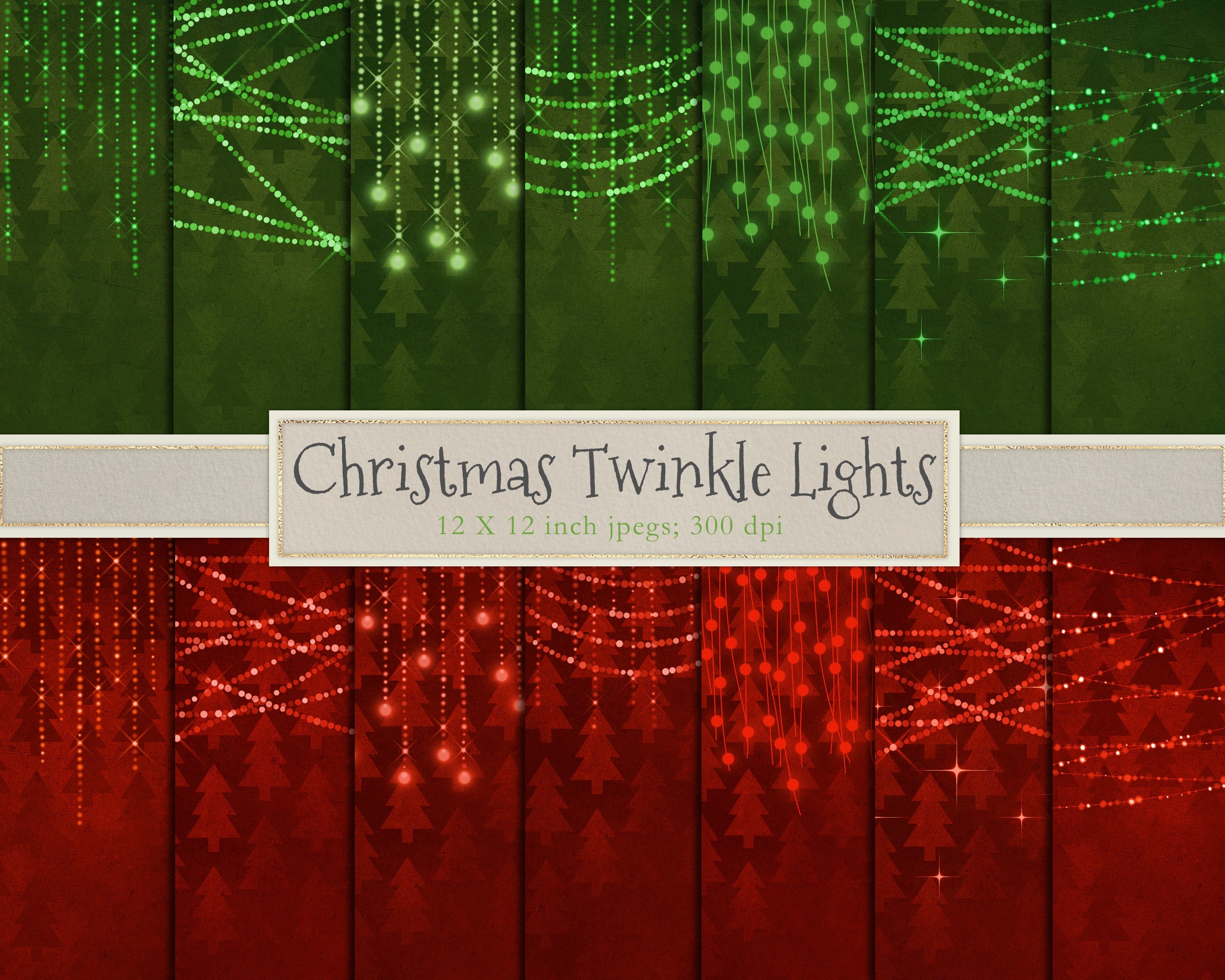 Christmas Lights Digital Paper Scrapbook Paper Backgrounds - Etsy