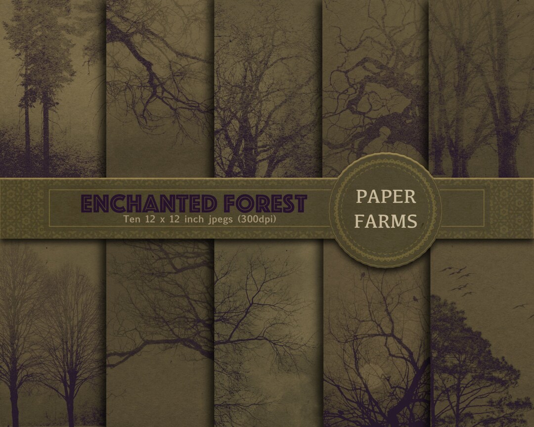 Forest Digital Paper, Halloween Digital Paper, Woods Digital Paper ...
