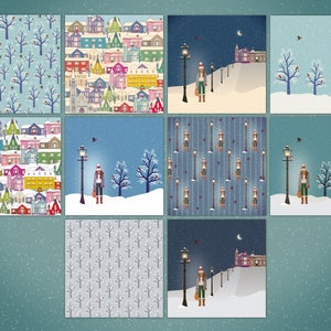 Winter Digital Paper, Christmas Digital Paper, Snow Digital Paper, Snow ...