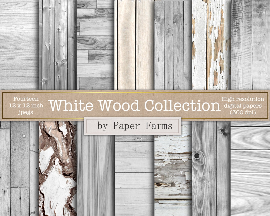 White Wood Digital Paper, White Wood Backgrounds, Digital Wood, White ...