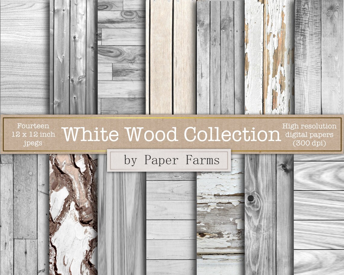 White Wood Digital Paper White Wood Backgrounds Digital | Etsy