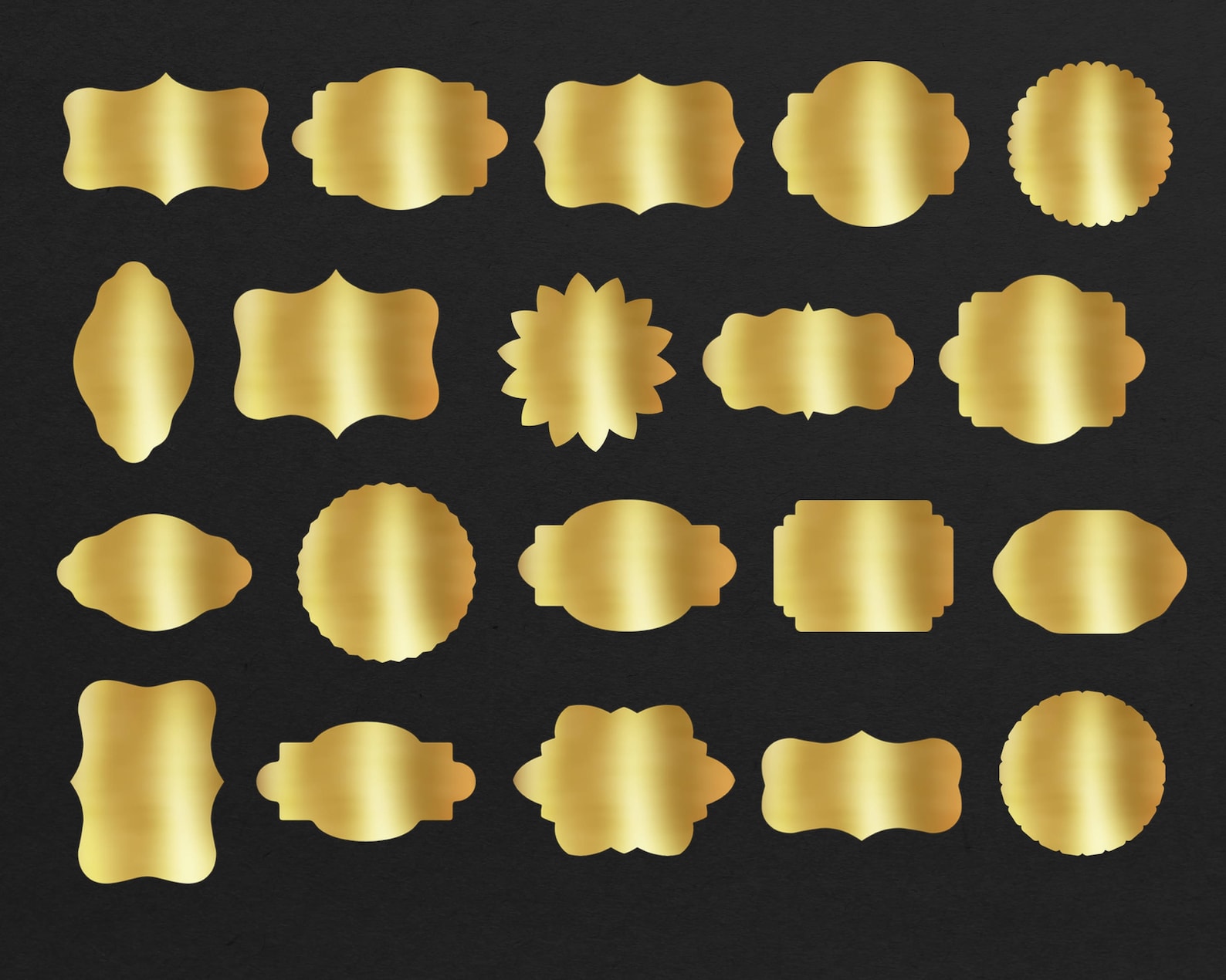 Gold Frames Clipart Labels Tags Decorative Gold Digital | Etsy