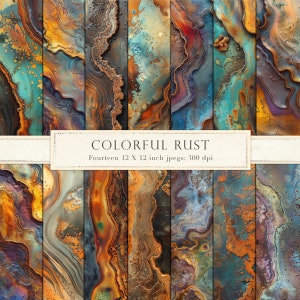 Rust Digital Paper. Rust Scrapbook Paper, Patina Rust Digital Paper ...