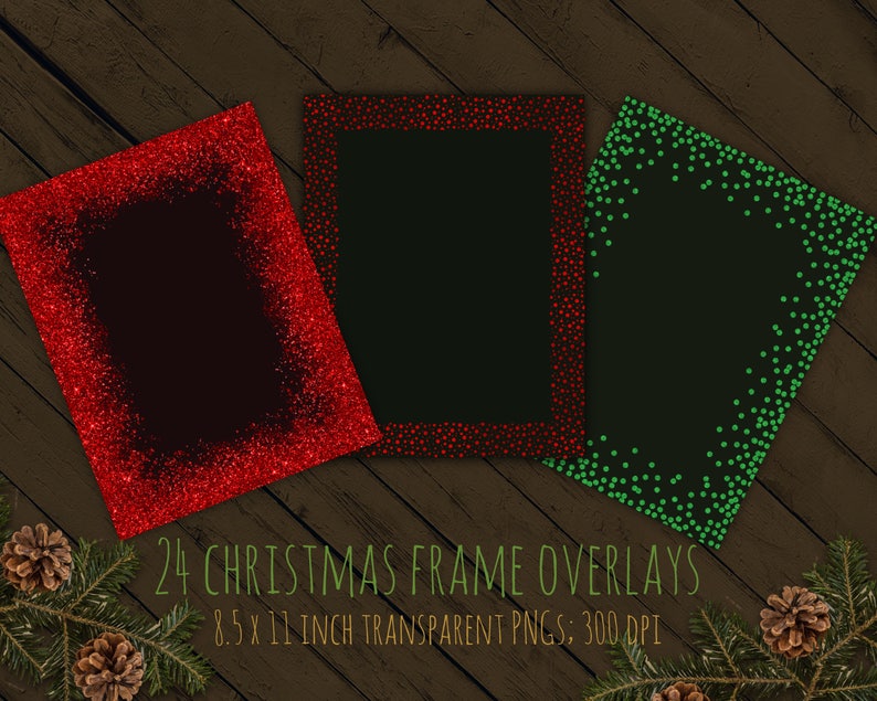 Christmas Glitter Frames, Christmas Glitter Borders, Christmas Confetti ...