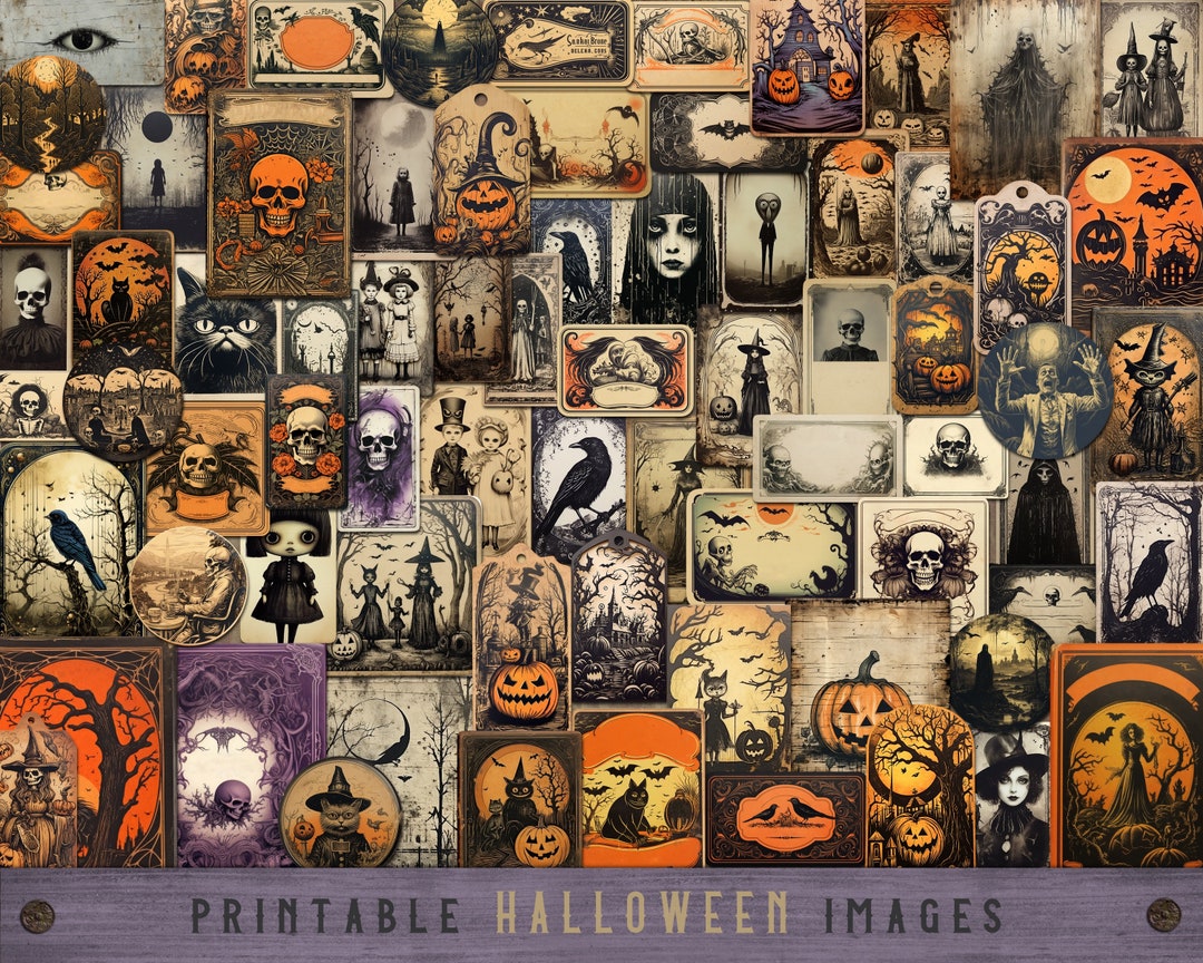 Printable Halloween Ephemera, Halloween Junk Journal Kit, Halloween ...