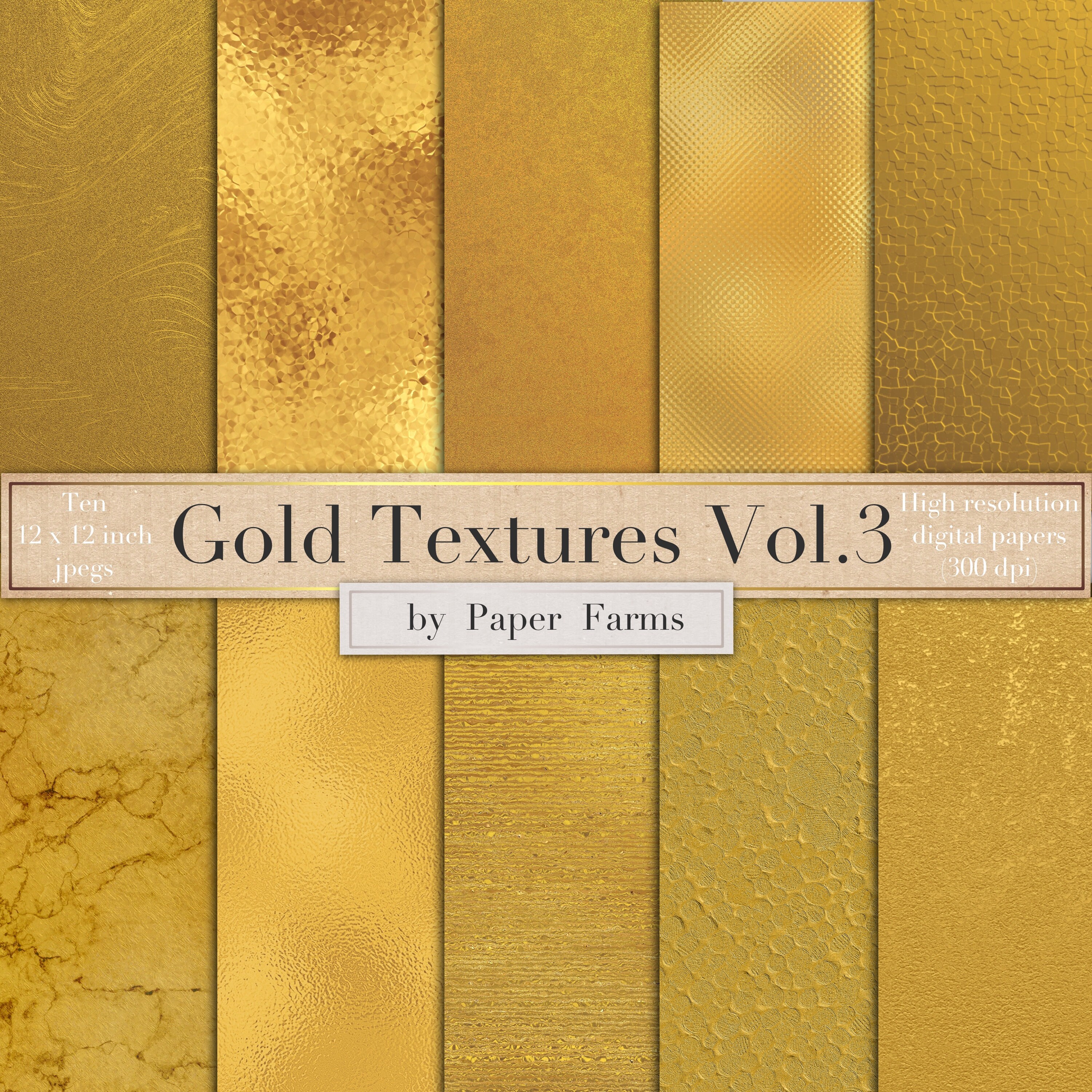 Gold Digital Paper Gold Foil Digital Paper Gold Textures - Etsy