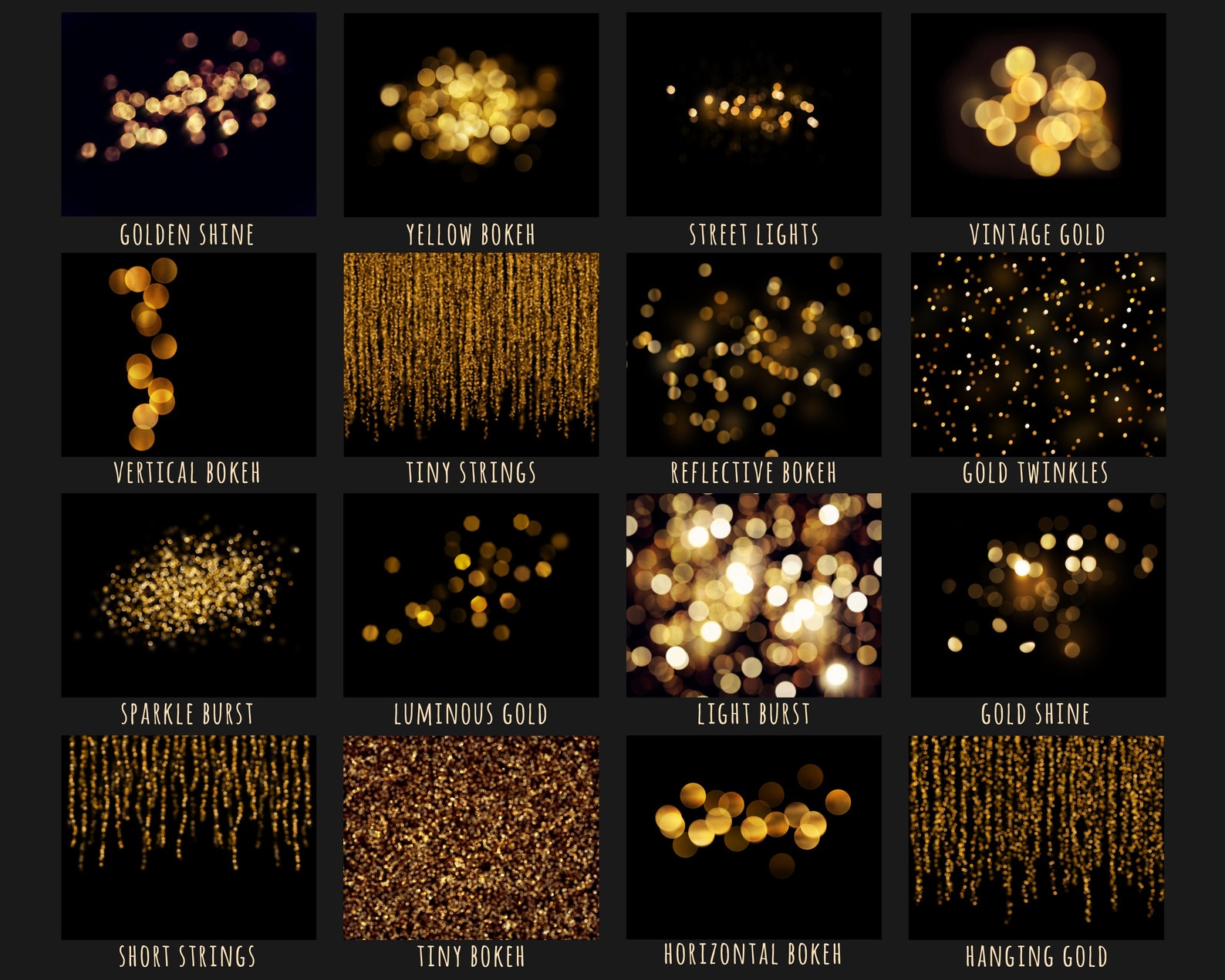 Gold Bokeh Overlays, Gold Bokeh, Photoshop Overlays, Christmas, Street ...