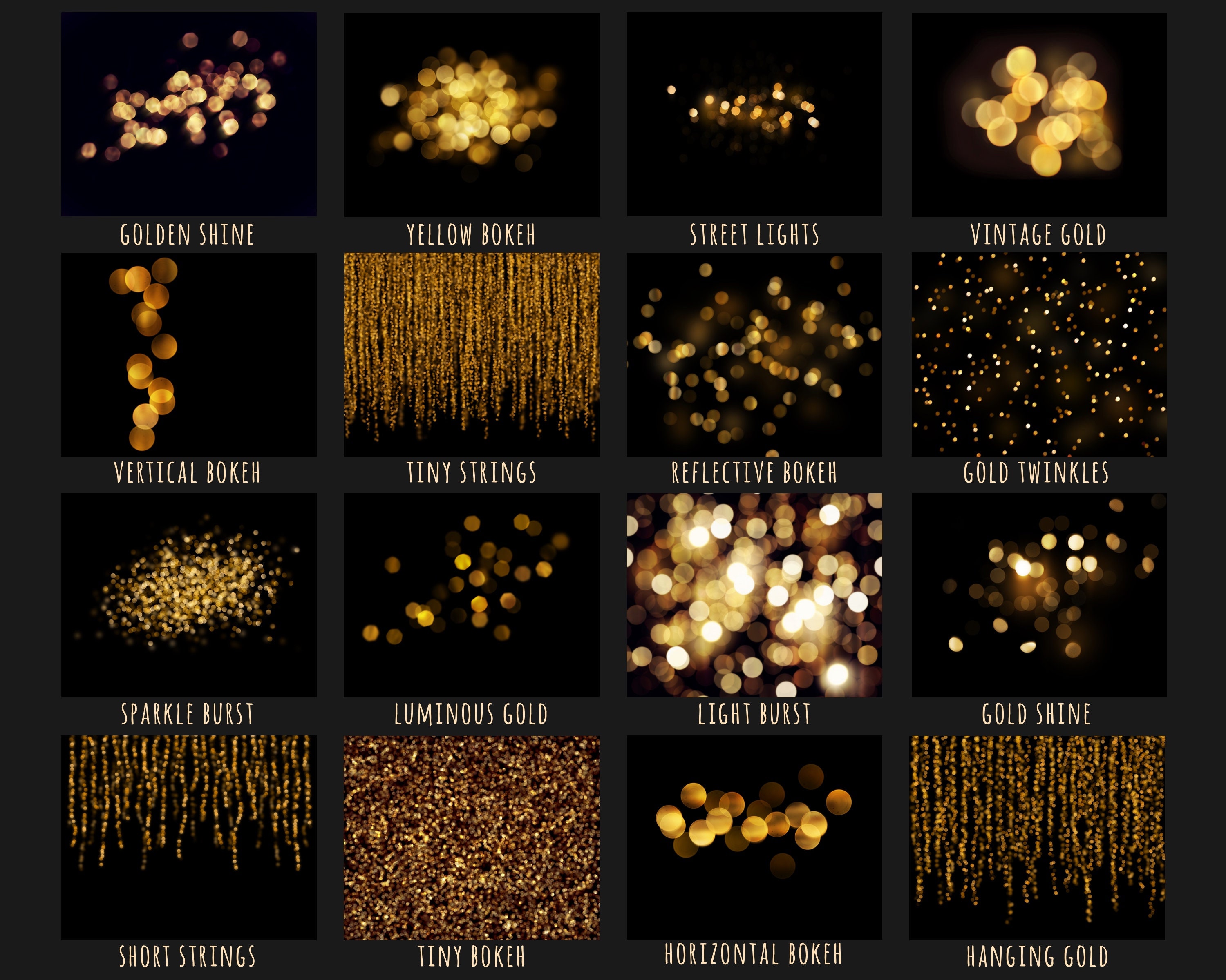 Gold Bokeh Overlays Gold Bokeh Photoshop Overlays - Etsy Australia