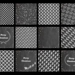 Christmas Chalkboard Digital Paper, Christmas Chalkboard Scrapbook ...