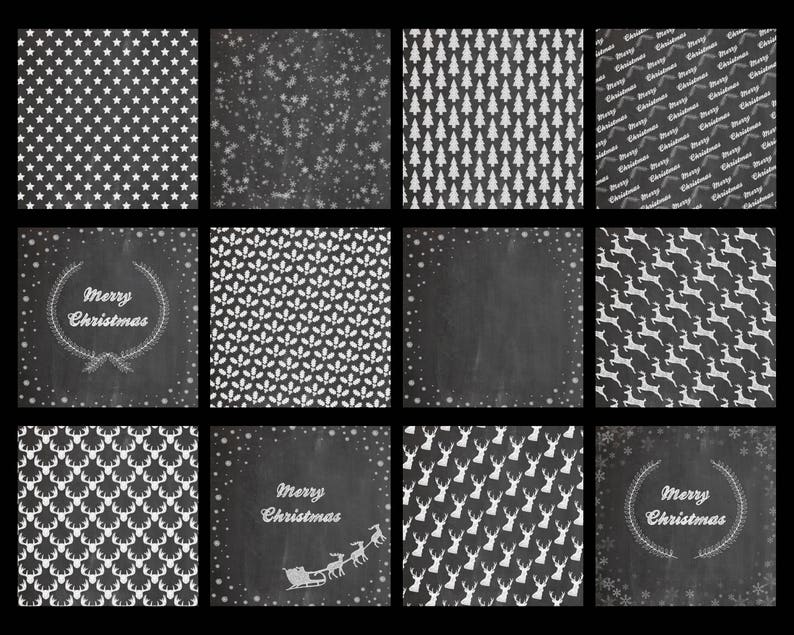 Christmas chalkboard digital paper Christmas chalkboard | Etsy