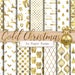Gold Christmas Digital Paper Gold White White Gold | Etsy