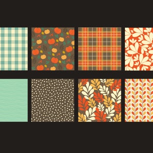 Fall Digital Paper, Fall Scrapbook Paper, Thanksgiving, Autumn, Digital ...