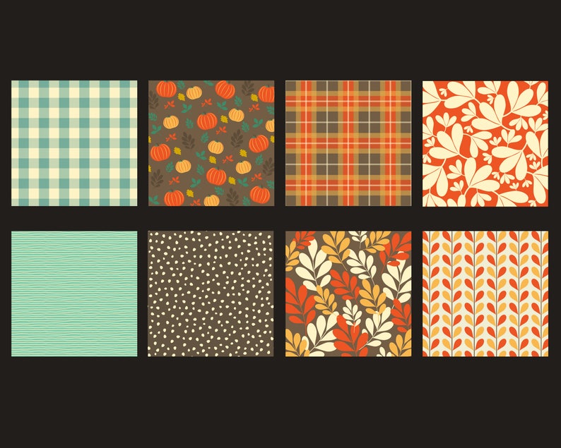 Fall Digital Paper Fall Scrapbook Paper Thanksgiving - Etsy