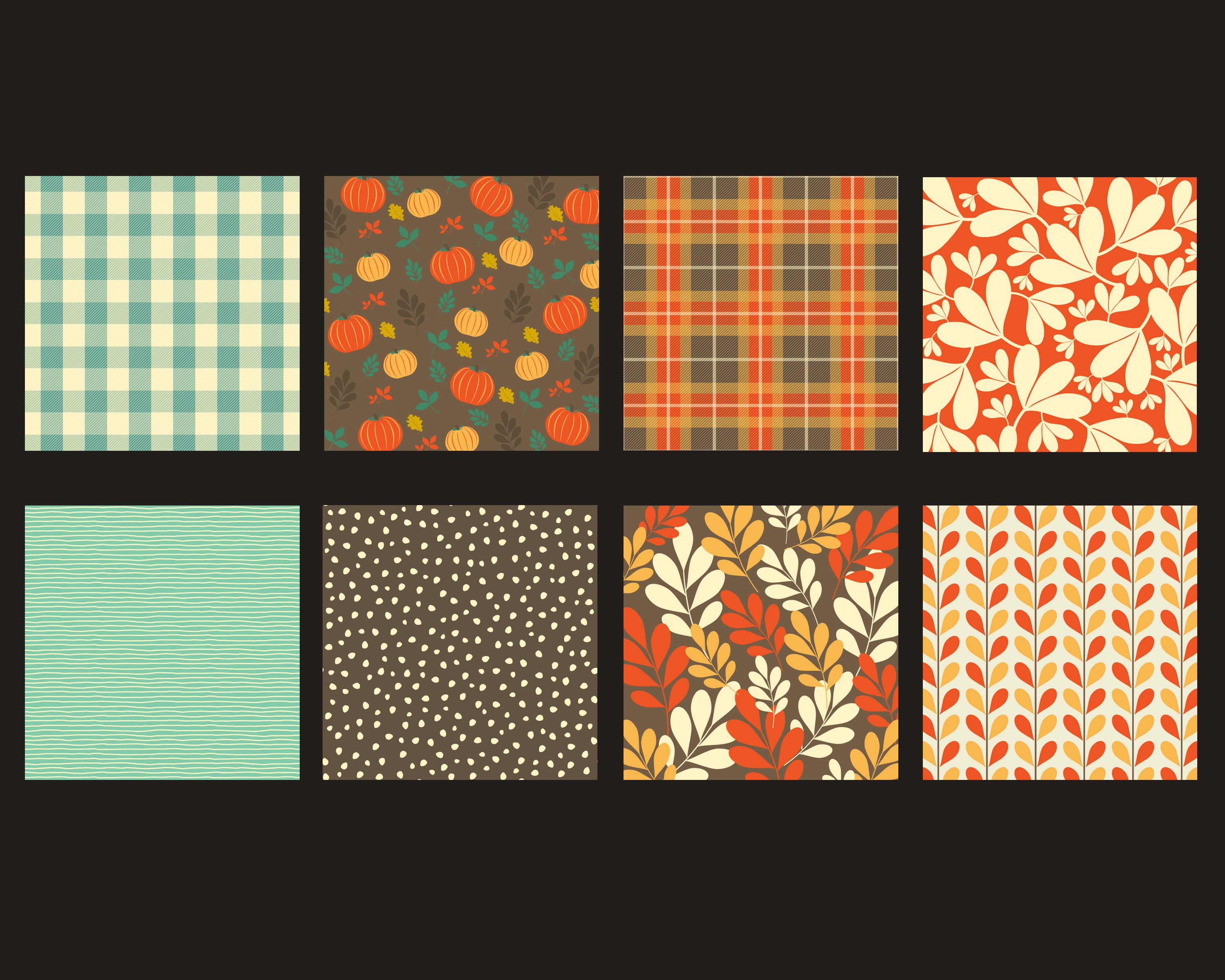 Fall Digital Paper, Fall Scrapbook Paper, Thanksgiving, Autumn, Digital ...