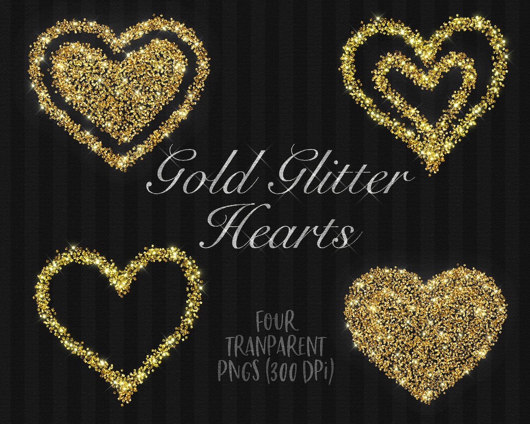 Gold Glitter Hearts, Gold Glitter Love Hearts, Glitter Hearts, Metallic ...