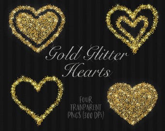 Glitter Hearts Clipart Set: glitter CLIP Art - Etsy