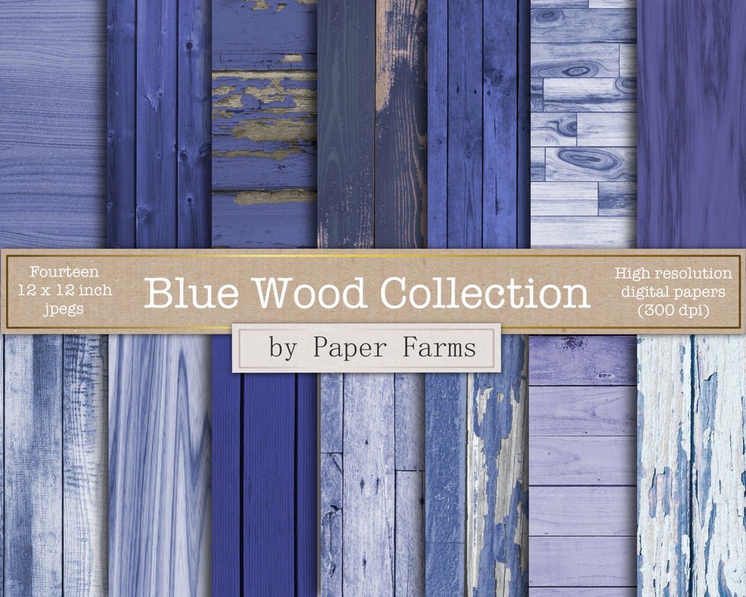 Blue Wood Backgrounds, Blue Wood Digital Paper, Blue Wood Scrapbook ...