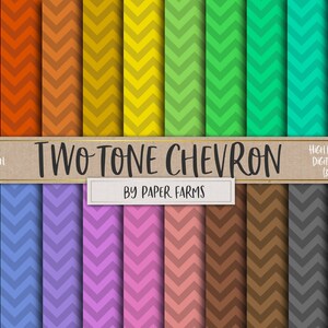 Chevron Digital Paper, Chevron Scrapbook Paper, Chevron, Two-tone, Zig ...