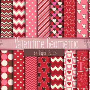 Valentine Digital Paper, Valentine Scrapbook Paper, Love, Romance ...