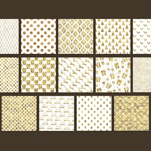 Gold Christmas Digital Paper, Gold White, White Gold, Scrapbook Paper ...
