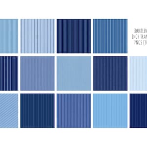 Blue Pinstripe Digital Paper, Blue Pinstripe Scrapbook Paper, Blue ...