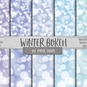 Bokeh Digital Paper, Winter Bokeh, Snow, Winter, Bokeh, Digital Paper ...