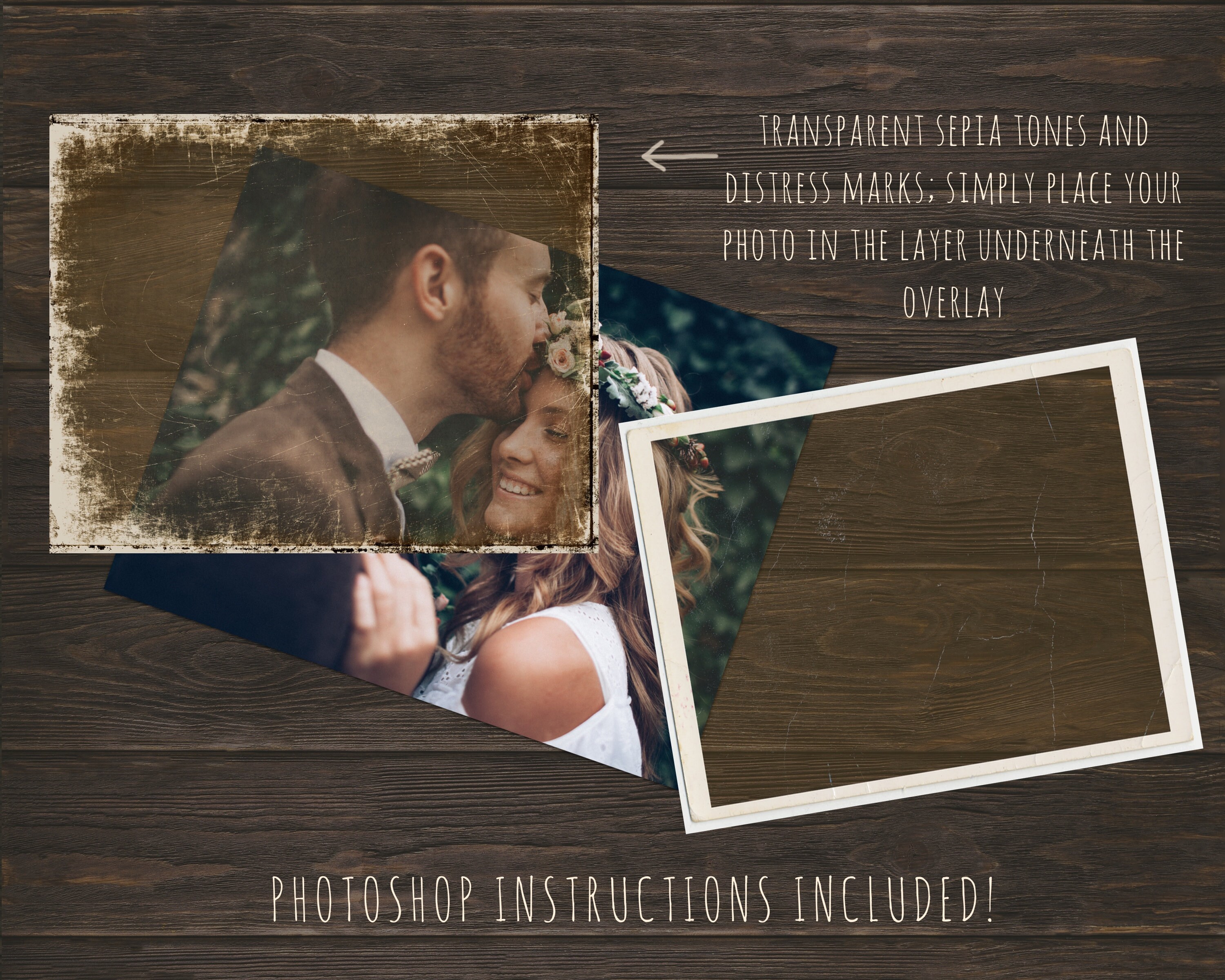 Vintage Photo Overlays, Vintage Film, Scratched, Torn, Distressed ...