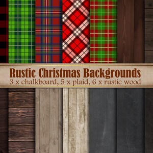 Lumberjack Christmas, Clipart, Chalkboard, Plaid, Rustic Christmas ...