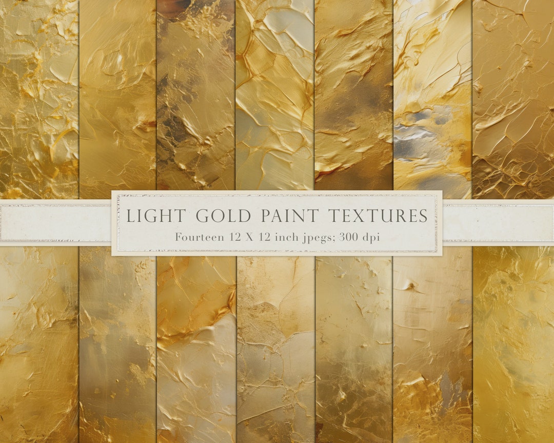 Painted Gold Textures, Digital Download, Light Gold, Foil, Metal ...