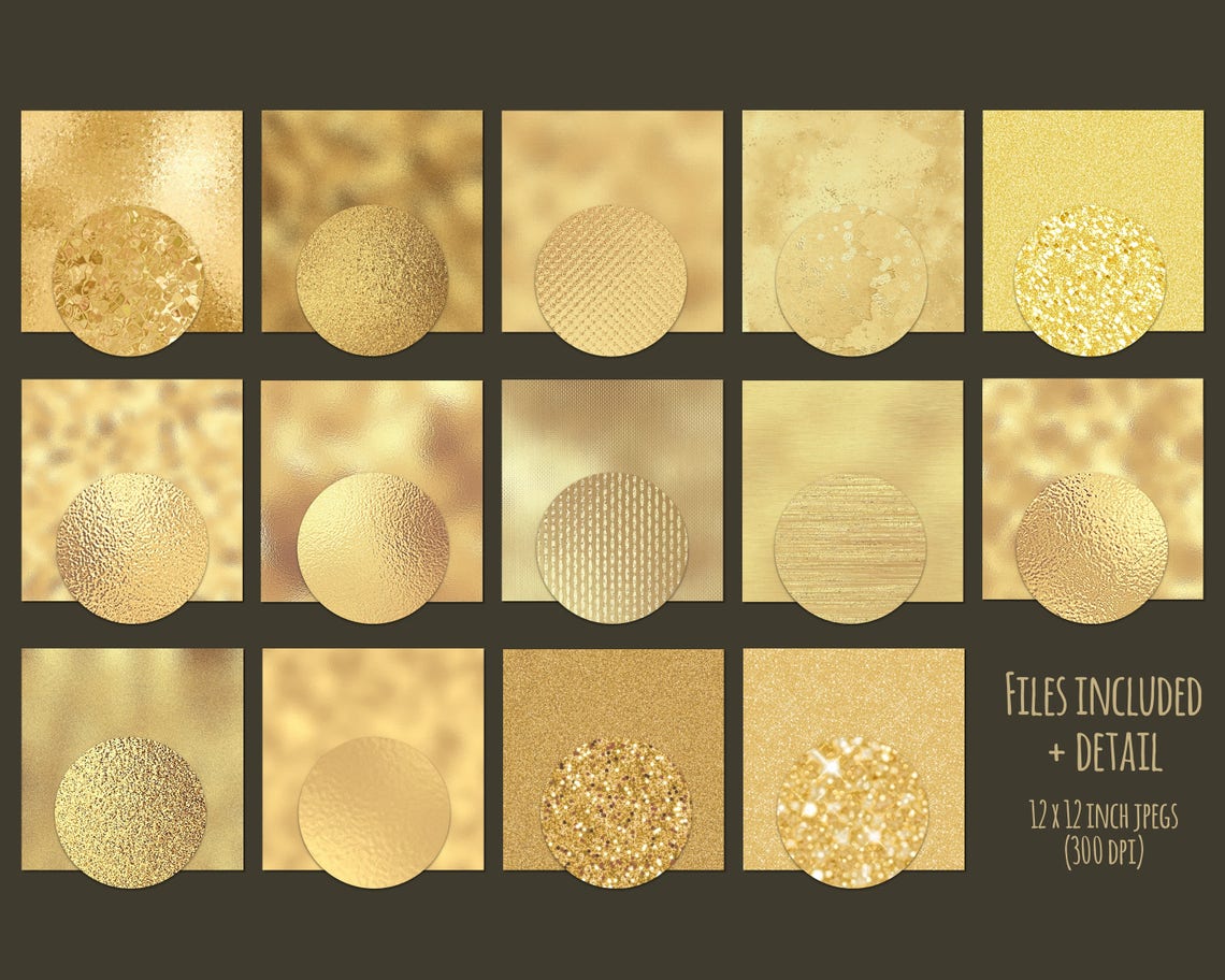 Gold Digital Paper Gold Foil Scrapbook Paper Metallic Gold - Etsy