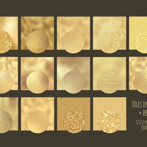 Gold Digital Paper, Gold Foil, Scrapbook Paper, Metallic, Gold Glitter ...