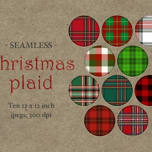 Seamless Christmas Plaid, Christmas Plaid, Patterns, Digital Paper ...