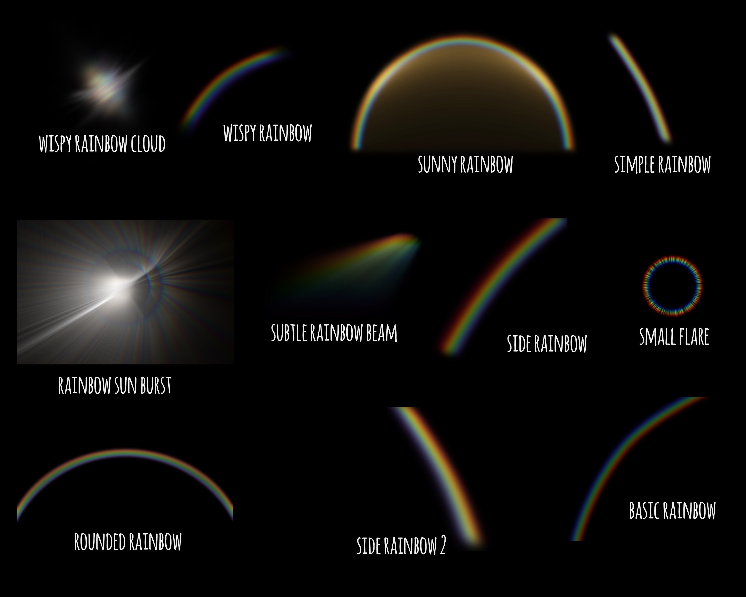 Rainbow Overlays Realistic Rainbow Overlays Photoshop | Etsy