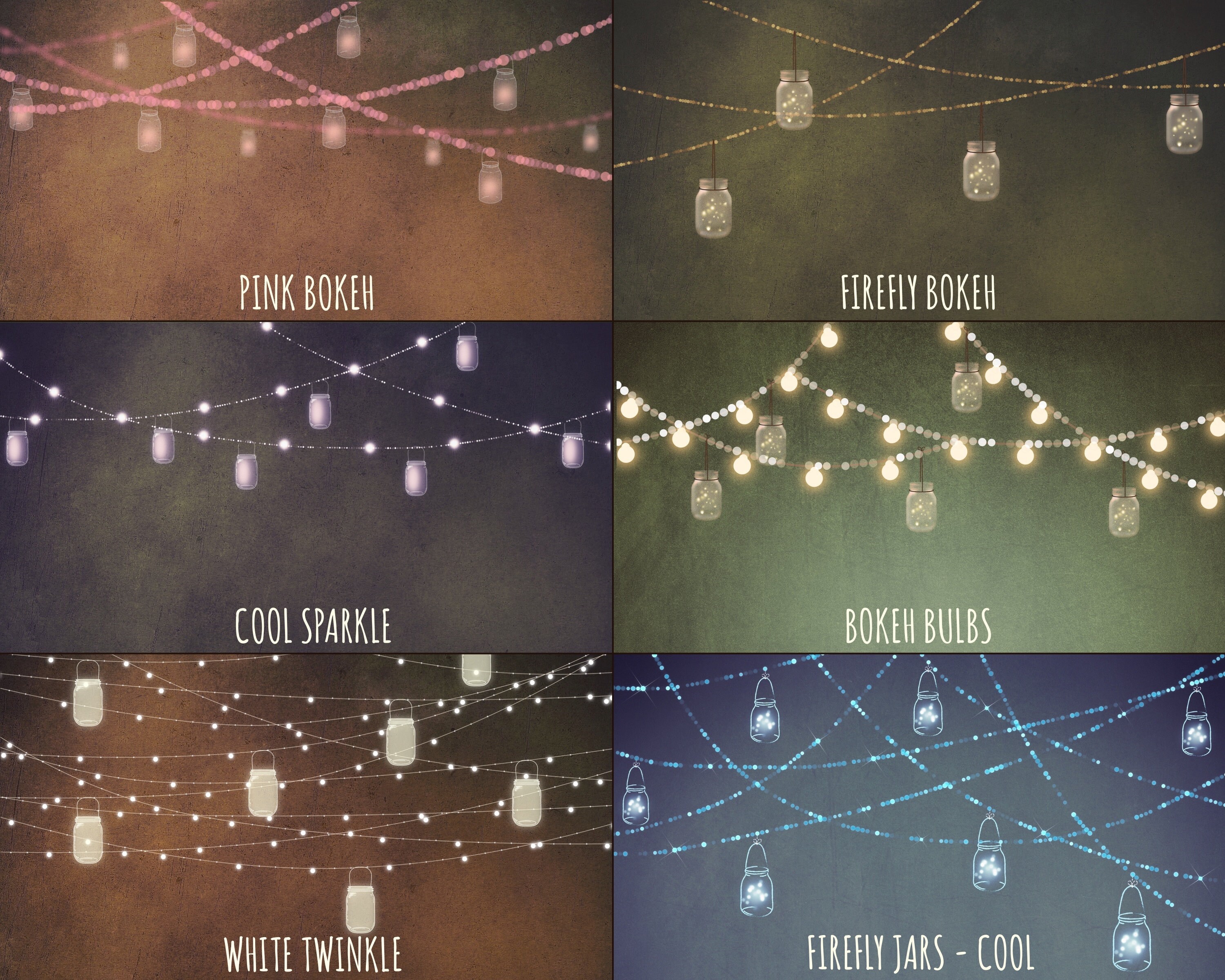 Mason Jar Lights Clipart Mason Jars String Lights Fairy - Etsy Canada