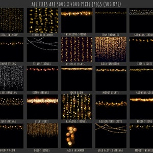 Bokeh String Lights, Bokeh Fairy Lights, Photoshop Overlays, Christmas ...