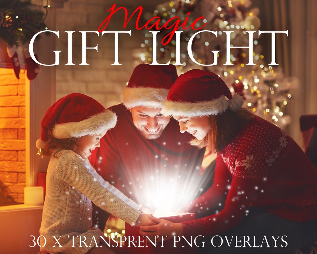 Gift Light Overlay Christmas Present Overlay Magic Shine - Etsy