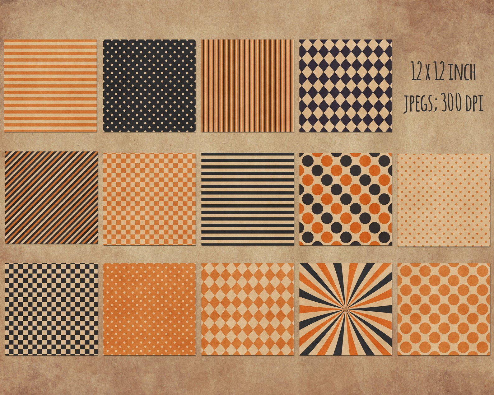 Vintage Halloween Digital Paper Vintage Halloween Scrapbook - Etsy