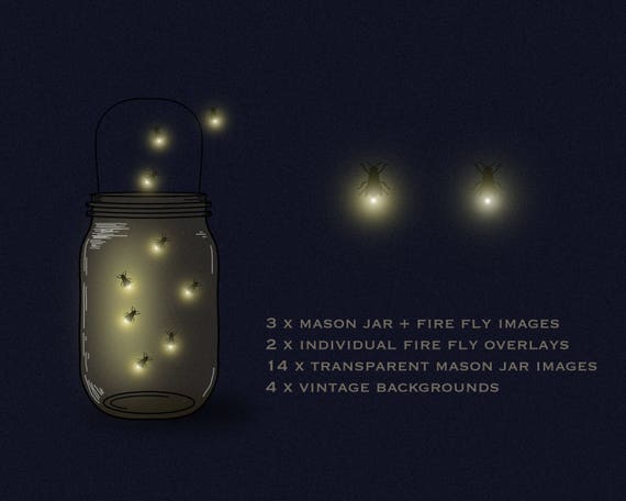 Firefly Mason Jar Clipart